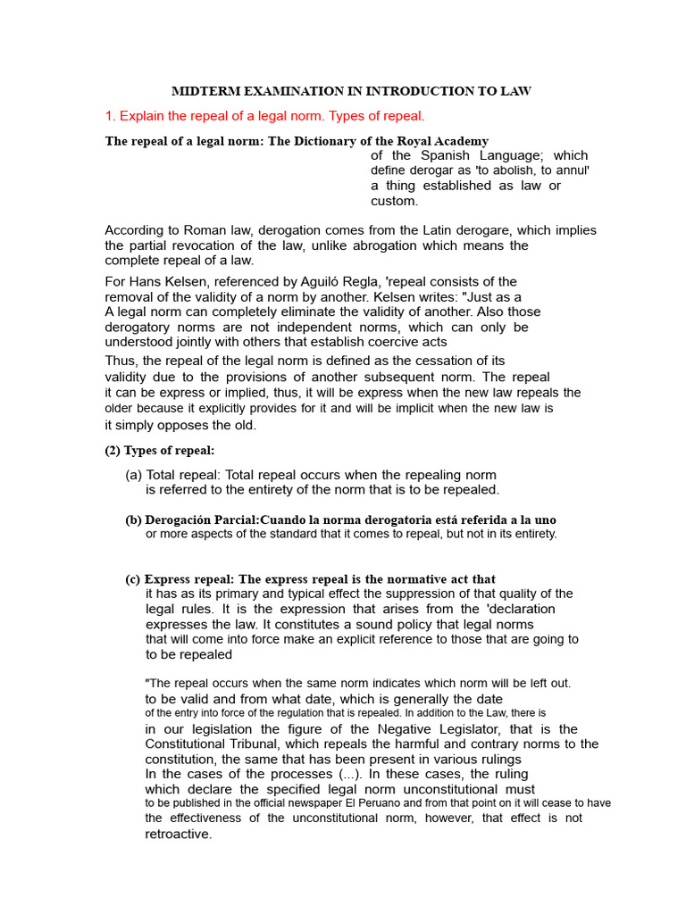 Understanding Legal Norm Repeal Types | PDF | Democracy | Political ...