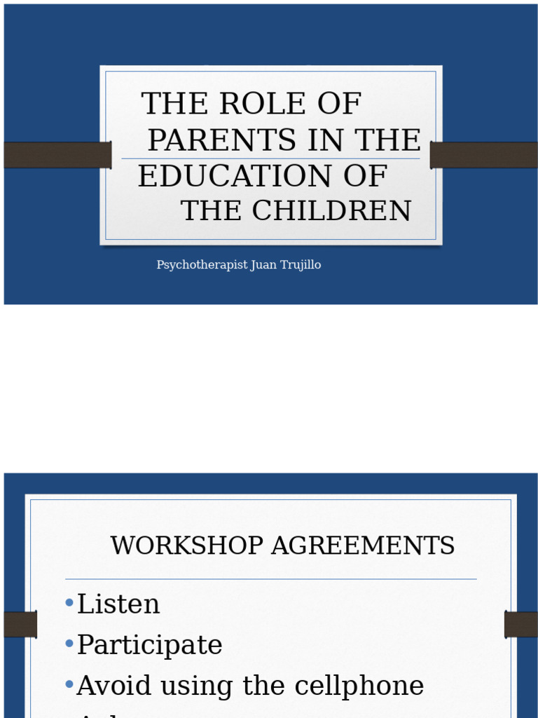 Parents' Role in Child Education Workshop | PDF