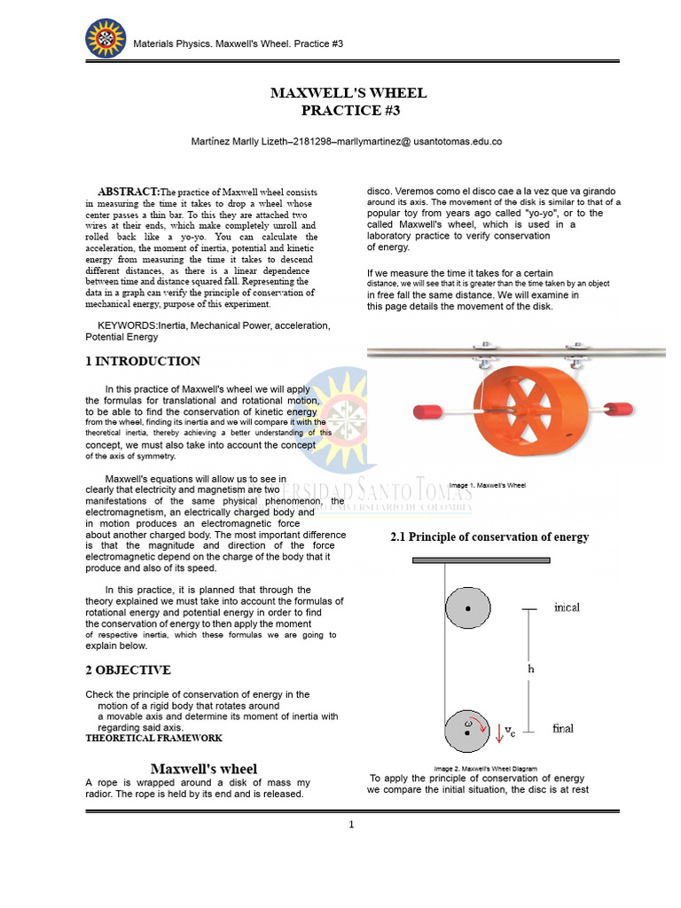Maxwell's Wheel | PDF | Rotation Around A Fixed Axis | Rotation