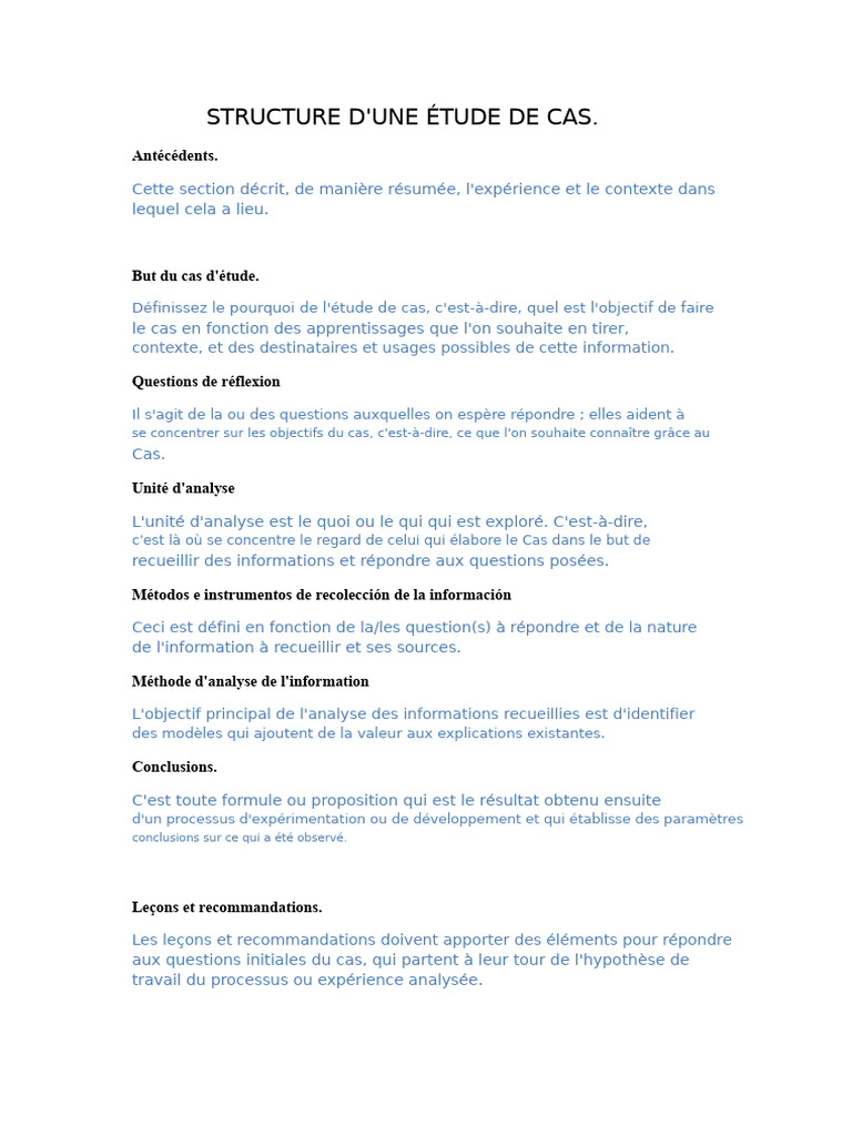 Guide de création d'une étude de cas | PDF
