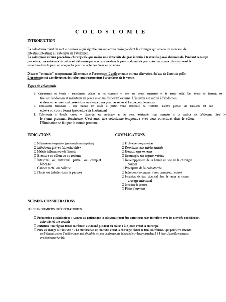 Guide complet sur la colostomie | PDF | Gastroentérologie | Spécialités ...