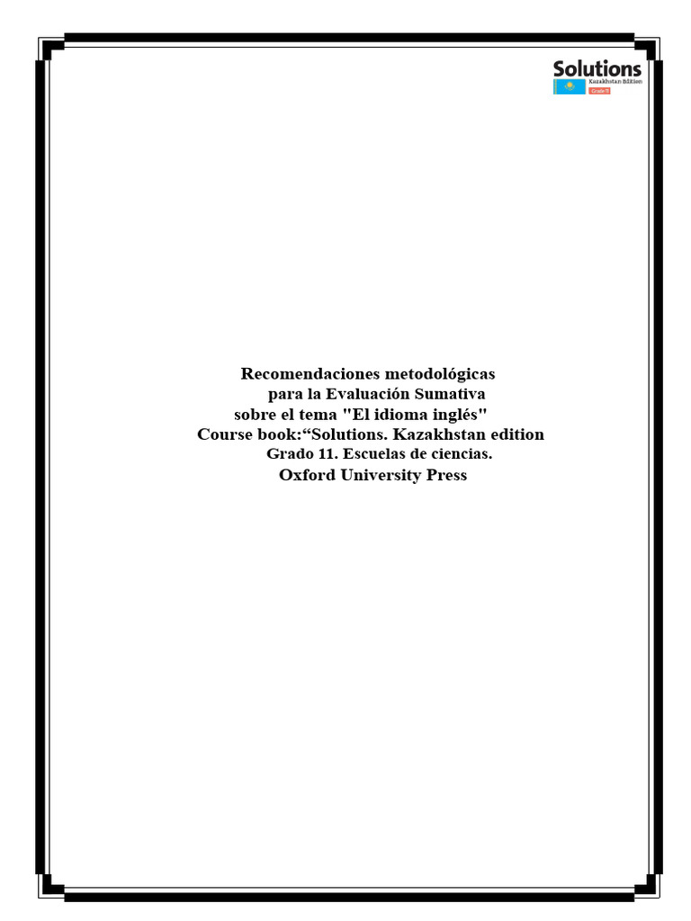 4. Soluciones de Evaluación de Unidad EMN 11 Cl. | PDF | Alimentos | Reloj