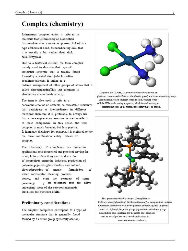Complex (chemistry) | PDF | Coordination Complex | Ion
