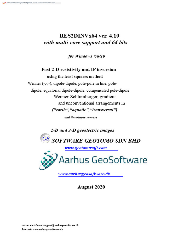 RES2DINV Software User Guide | PDF | Computer File | Computer Program