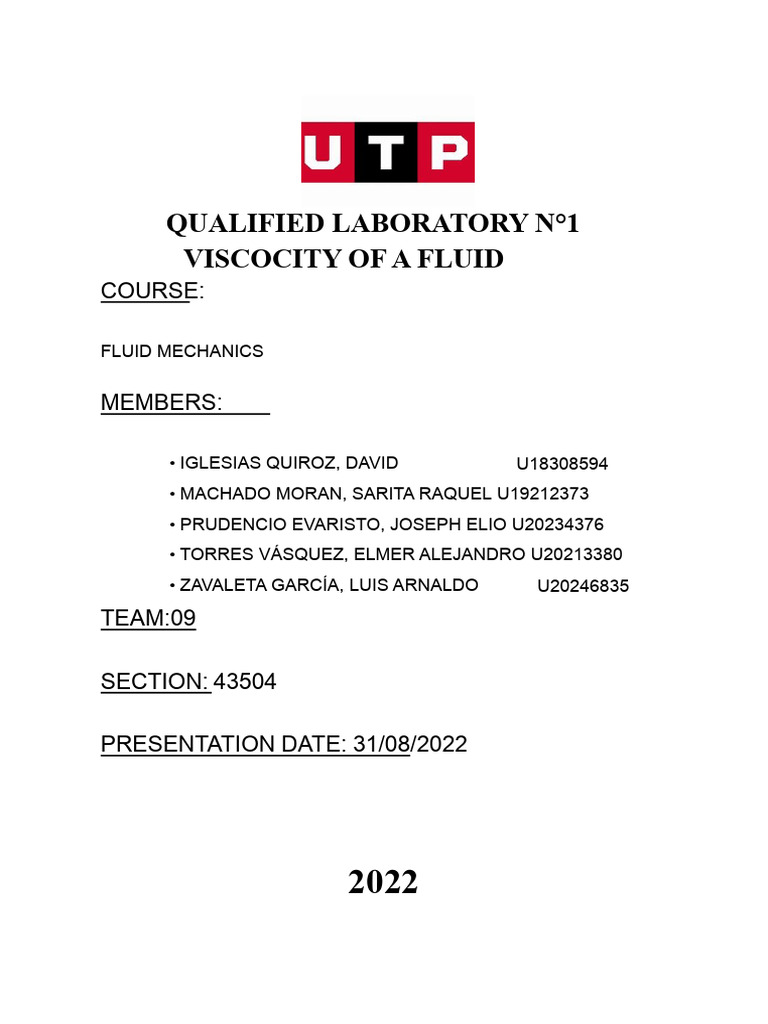 Fluid Viscosity Experiment Report | PDF | Viscosity | Density