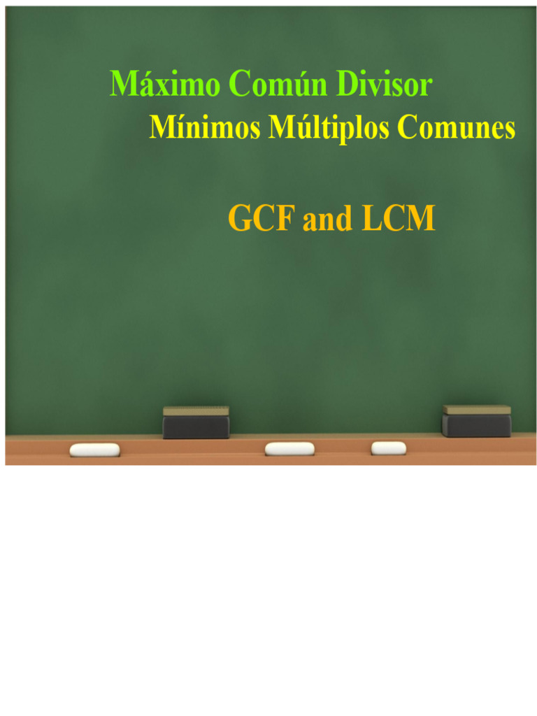 LECCIÓN 3 - Factor Común Máximo y Mínimos Múltiplos Comunes | PDF ...