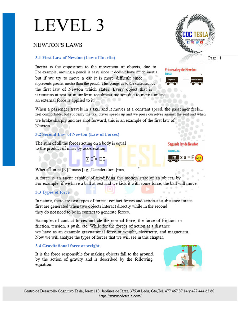Level 3 Newton's Laws 2023 | PDF | Force | Friction