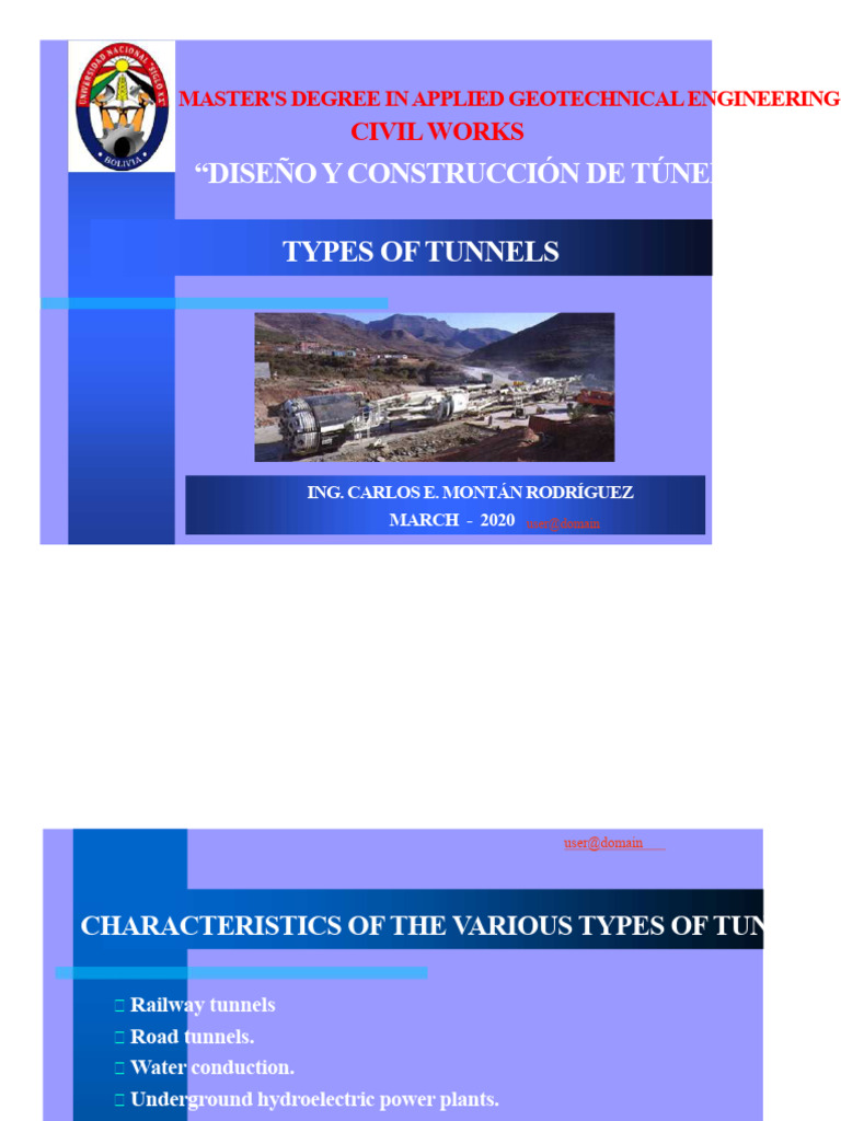I. TYPES OF TUNNELS | PDF | Tunnel | Combined Sewer