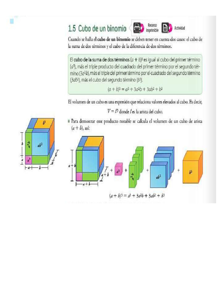 Cube of A Binomial More Complete More Detailed | PDF | Algebra | Area