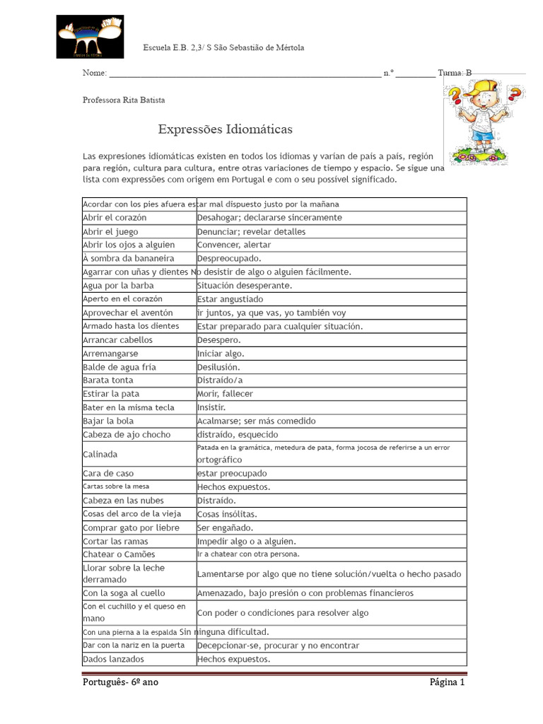 Expresiones Idiomáticas en Español | PDF | Alimentos