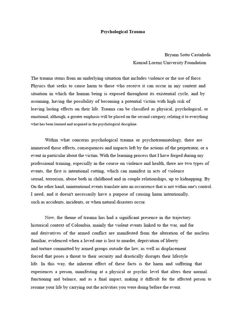 Understanding Psychological Trauma | PDF | Psychological Trauma | Violence