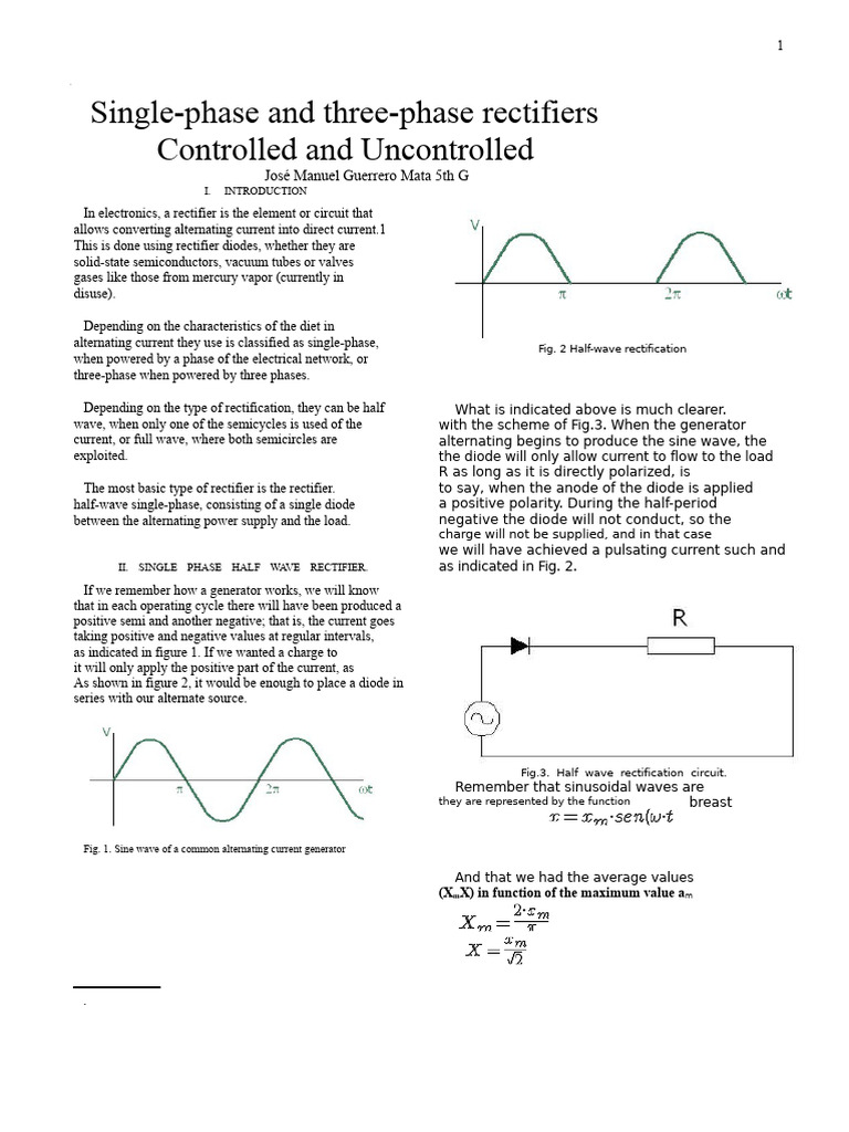 Single-Phase and Polyphase Rectifiers Controlled and Uncontrolled | PDF ...