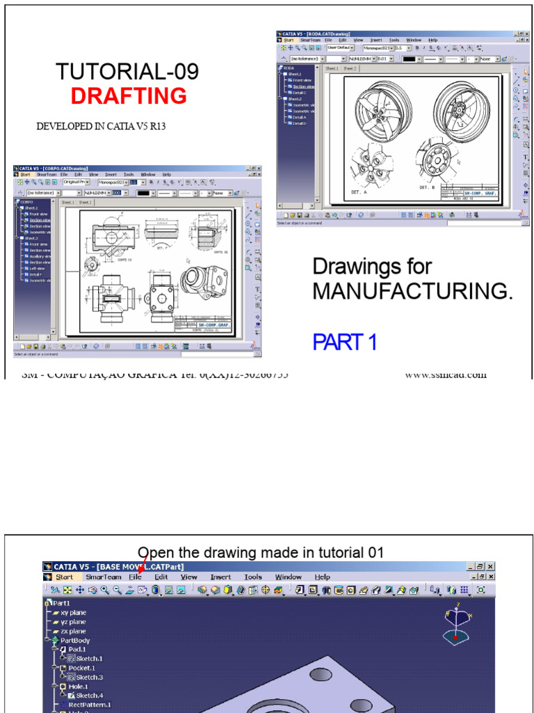 CATIA V5 R13 Drafting Tutorial Part 1 | PDF | Cursor (User Interface ...