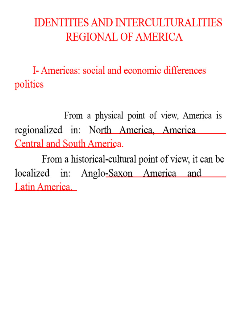 8th Grade - PowerPoint on REGIONAL IDENTITIES AND INTERCULTURALITIES OF ...