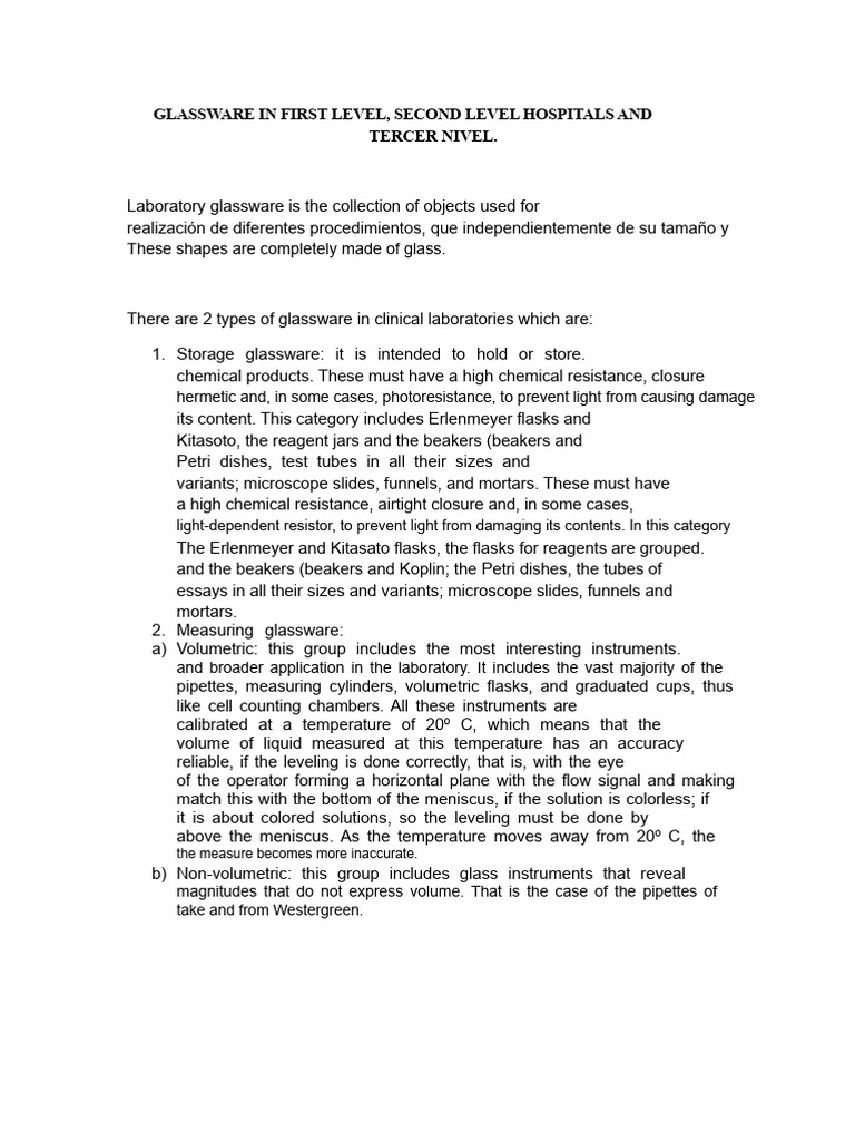 Types of Laboratory Glassware Explained | PDF | Volume | Glasses