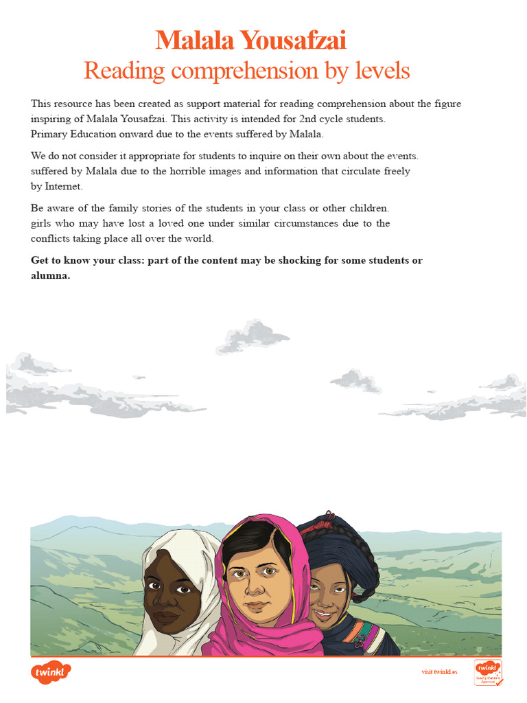 Reading Comprehension by Levels - Malala Yousafzai | PDF | Malala Yousafzai