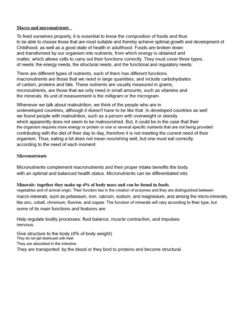 Understanding Macronutrients and Micronutrients | PDF | Nutrients | Foods