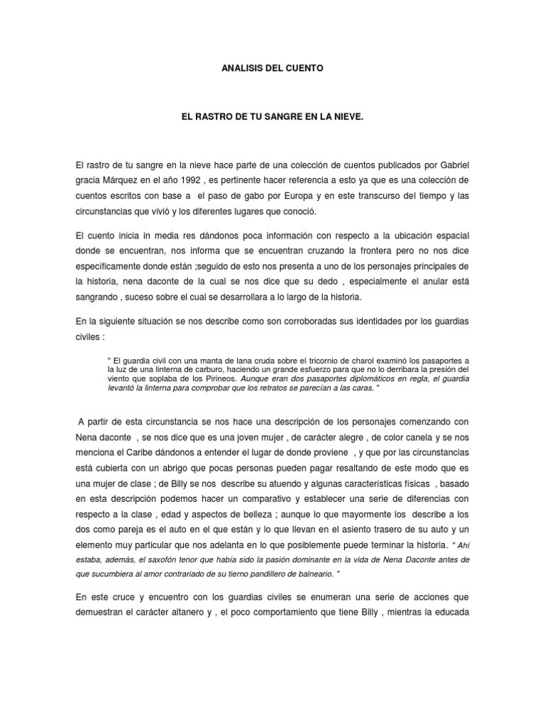 Analisis Del Cuento | PDF | Narración | Cuentos