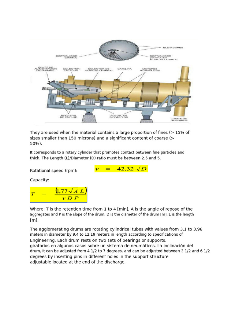 Description of the Agglomerating Drum | PDF | Water | Acid