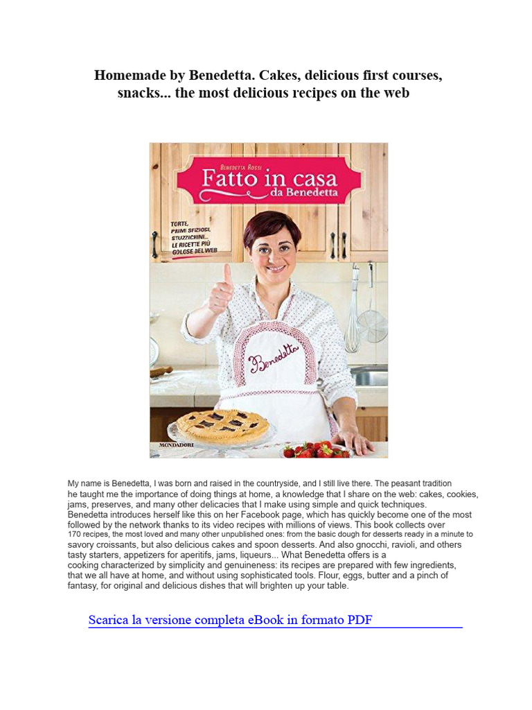 [ DOWNLOAD ] Homemade By Benedetta. Cakes, Delicious First Courses ...
