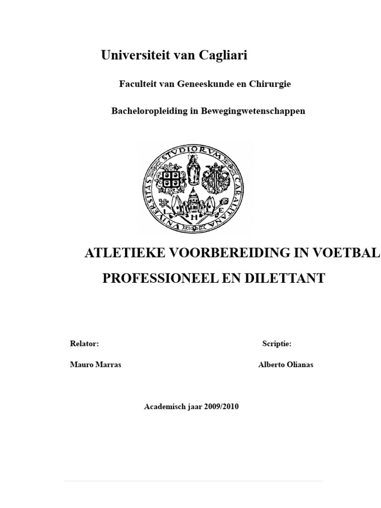 Atletische Voorbereiding In Voetbal Prof. en Dil. (29!7!11) | PDF