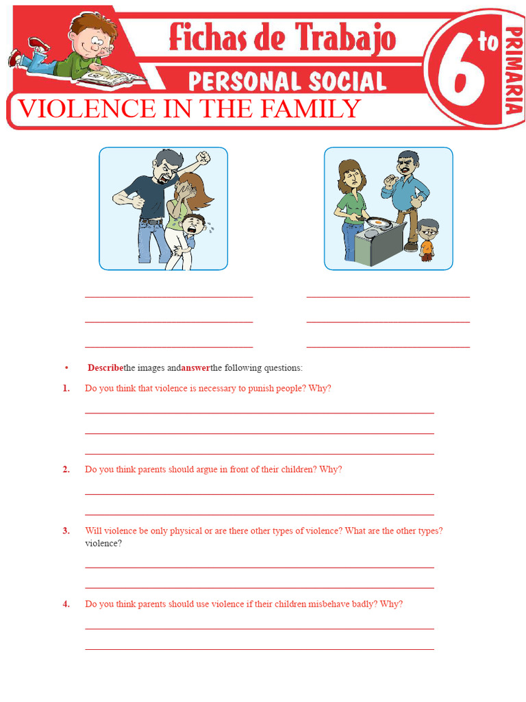 Violence in The Family For Sixth Grade of Primary School | PDF ...