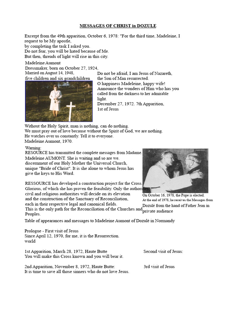 Messages of Christ to Madeleine Aumont | PDF | Jesus | Penance