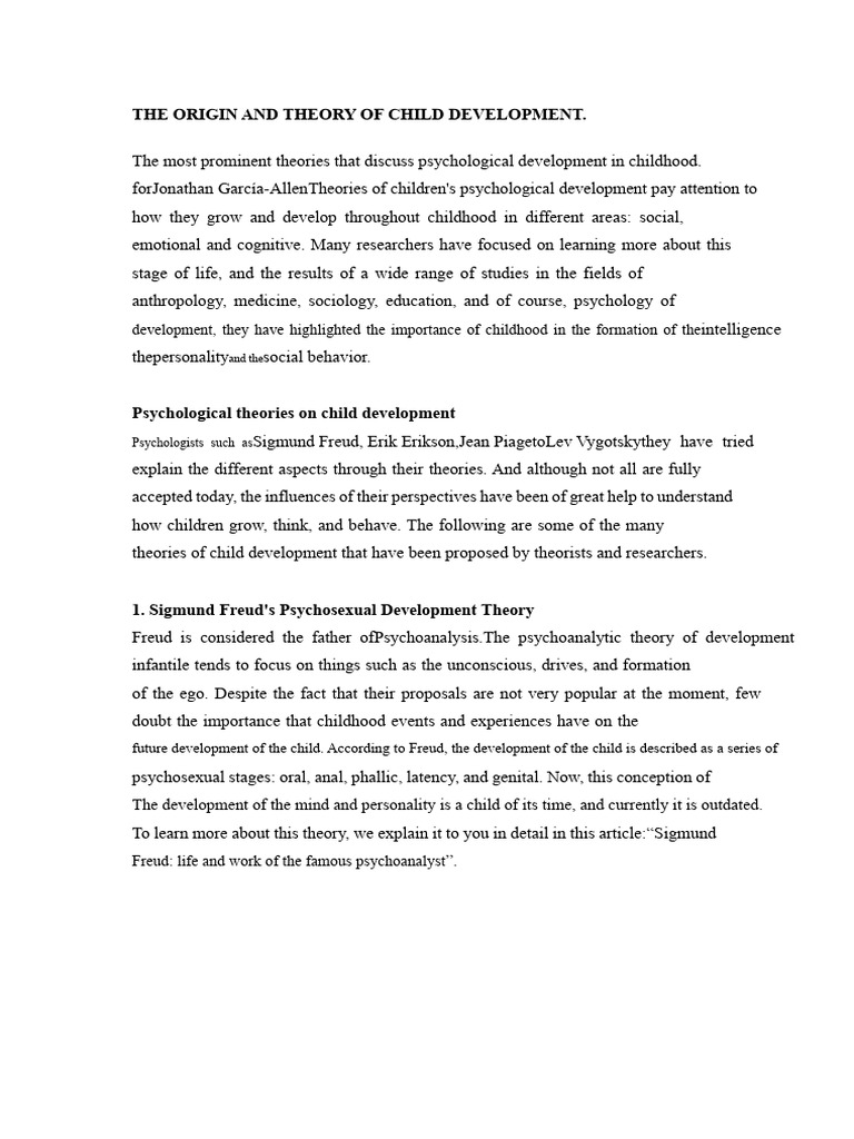 Child Development Theories Explained | PDF | Developmental Psychology ...