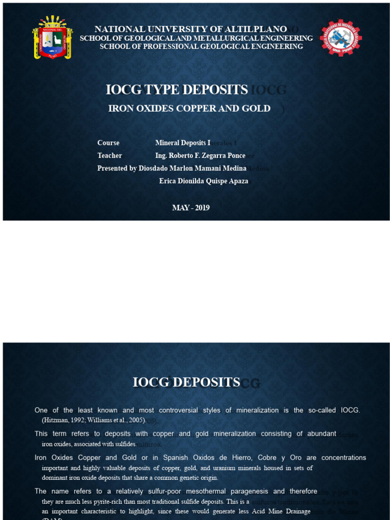 IOCG Deposits Overview and Analysis | PDF | Petrology | Minerals
