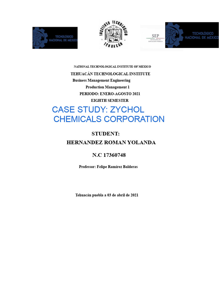 CASE STUDY Zychol Chemicals | PDF | Economies | Business
