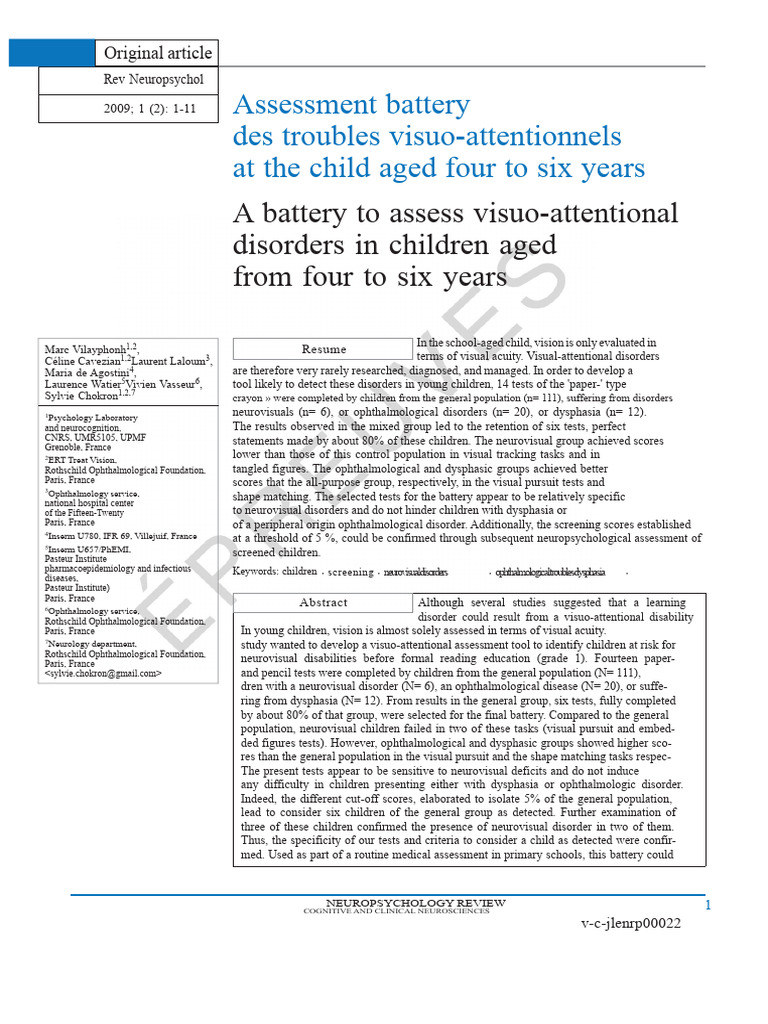 EVA battery | PDF | Dyslexia | Attention