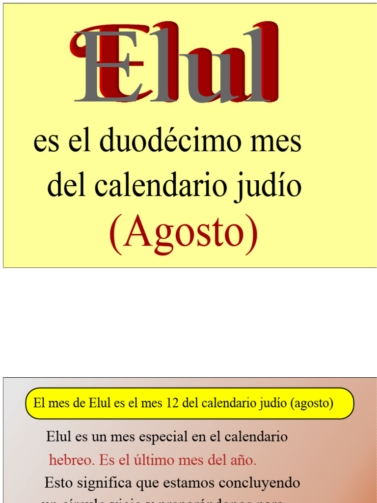 Elul, el último mes del año en el calendario judío. | PDF | Yom Kippur