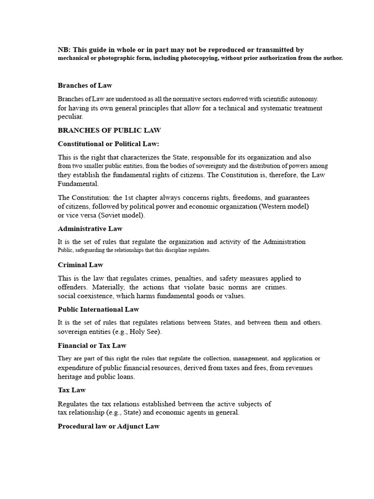 Overview of Law Branches Explained | PDF | Taxes | International Law