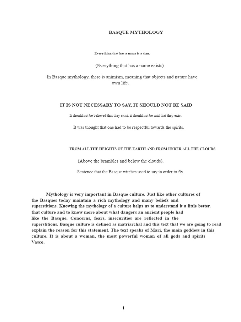 Basque Mythology Questions | PDF | Deities | Goddess