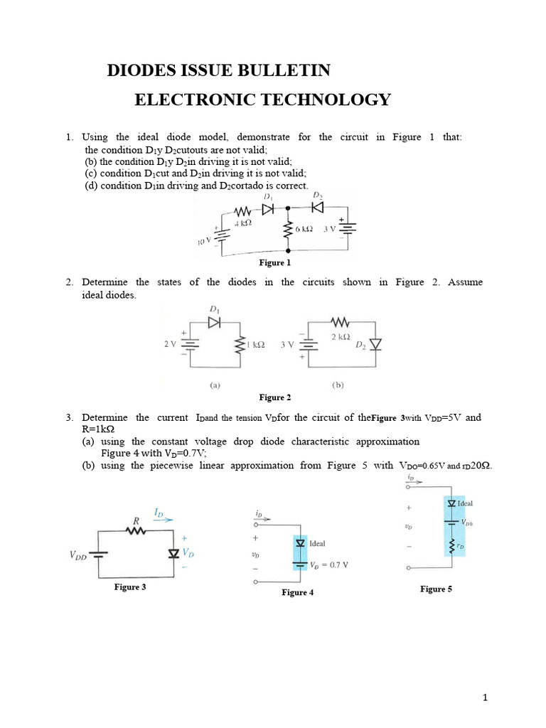 Problems Diodes Electronics | PDF | Diode | Rectifier