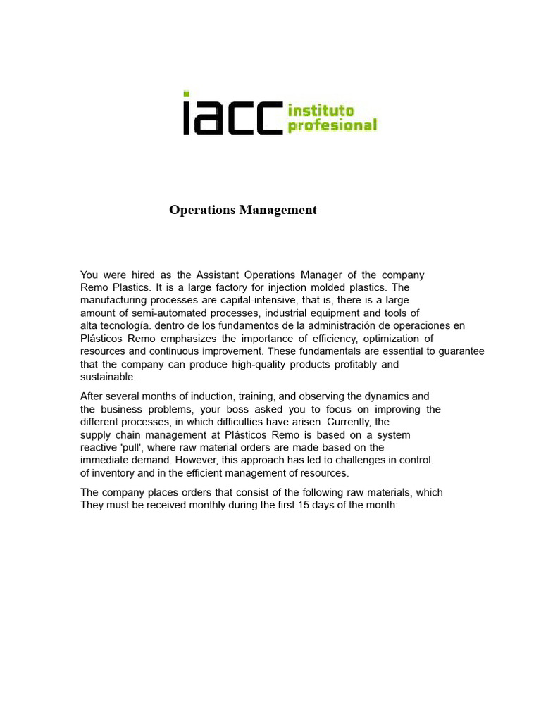 Final Evaluation Operations Management Week 9 | PDF | Inventory ...