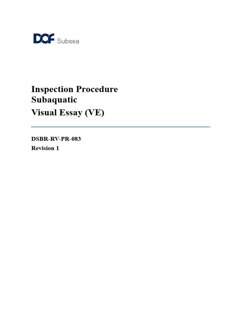 Underwater Inspection Procedure Visual Testing (VT) | PDF | Corrosion ...
