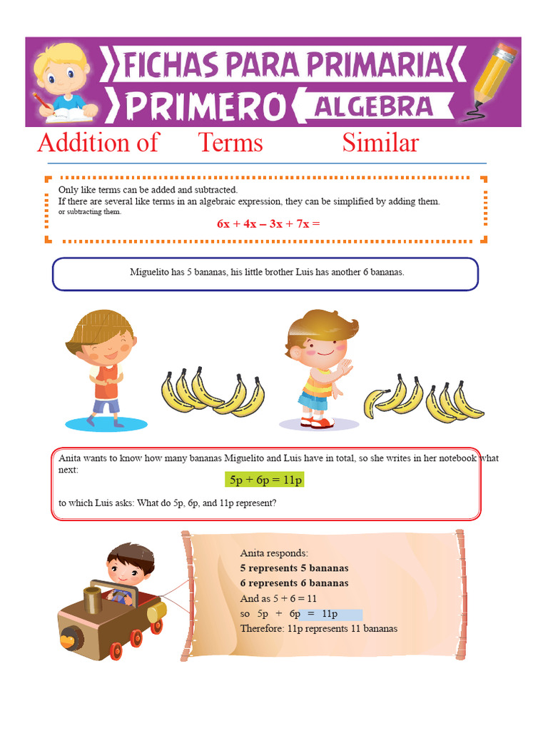 Addition of Like Terms For First Grade PDF | PDF