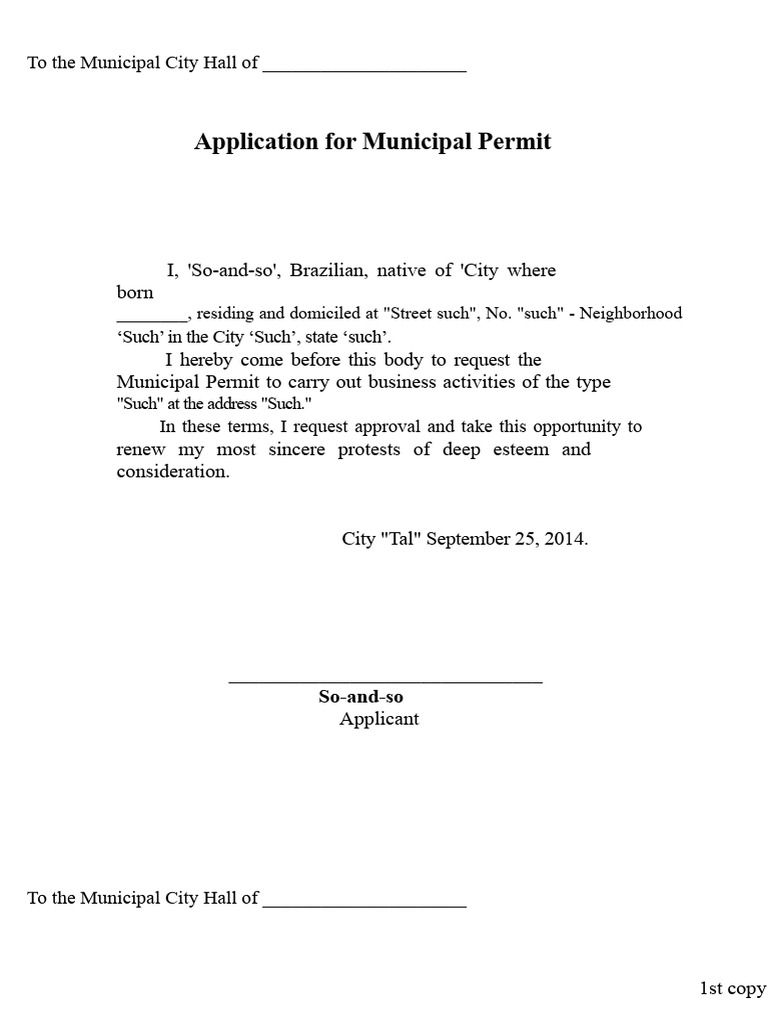 Municipal License Application | PDF