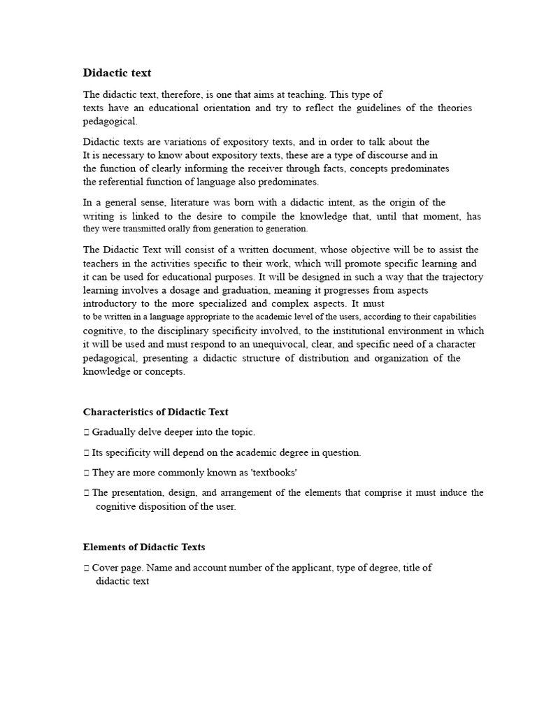 Didactic text | PDF | Pedagogy | Knowledge