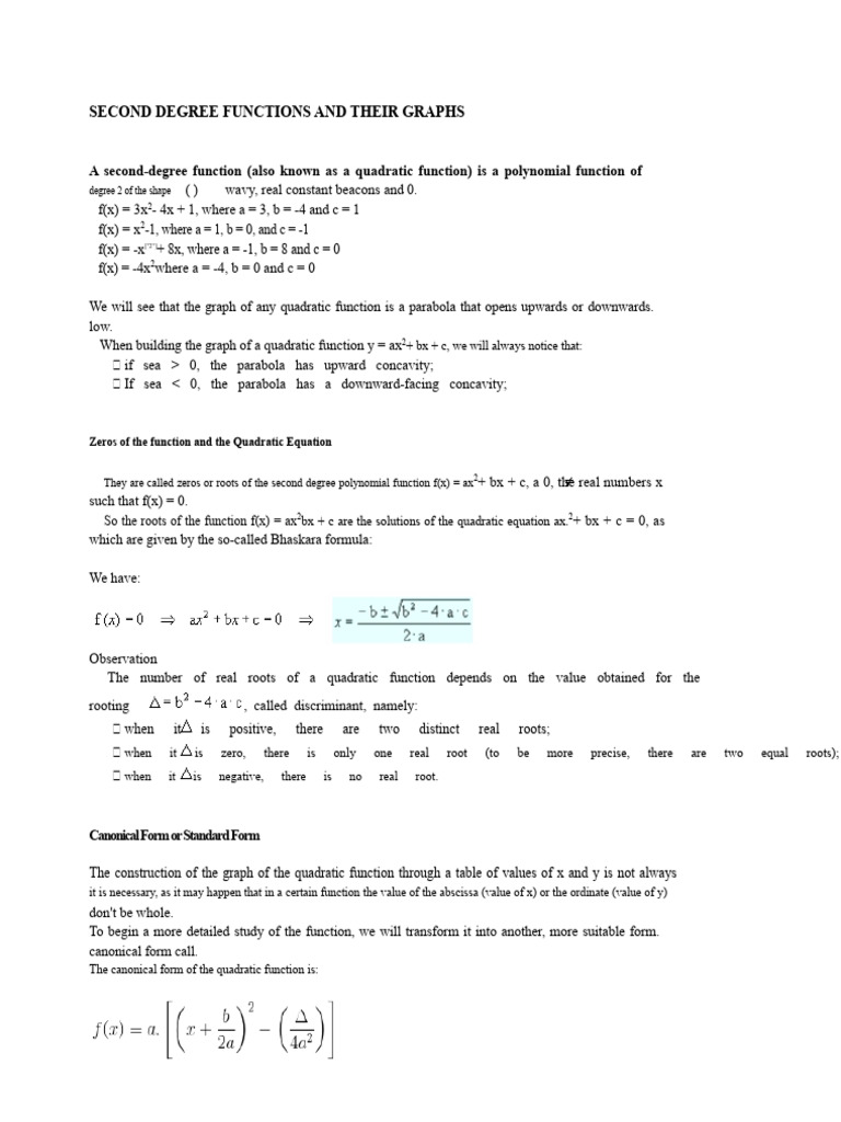 5. Quadratic Functions and Their Graphs | PDF | Algebra | Theoretical ...