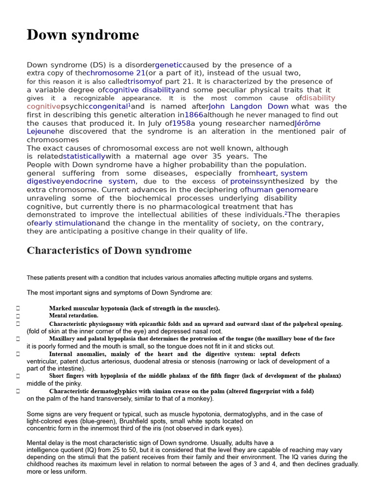 Theoretical Framework of Down Syndrome | PDF | Vaccines | Down Syndrome