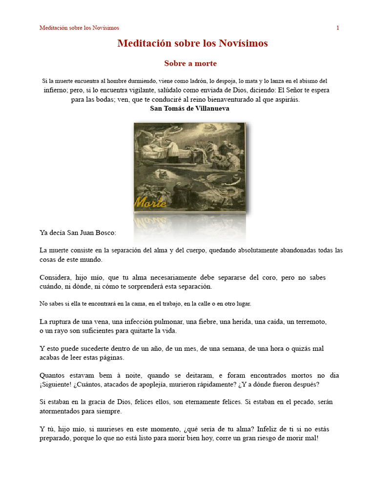 Meditación Sobre Los Novísimos | PDF | Purgatorio | Infierno