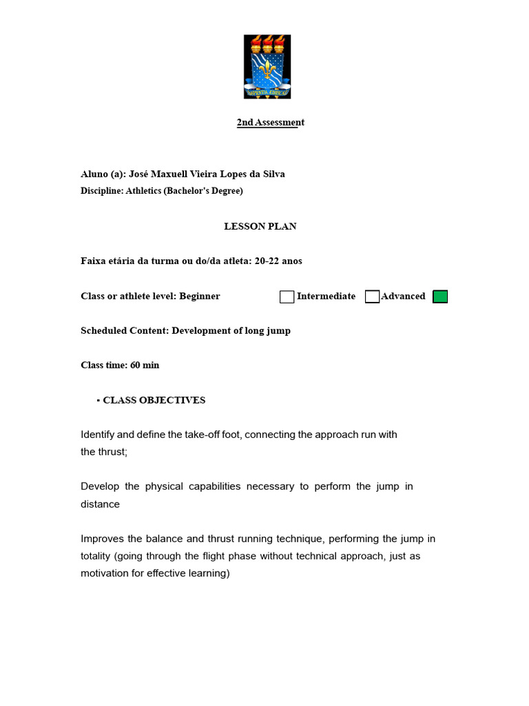 Lesson Plan - Long Jump | PDF