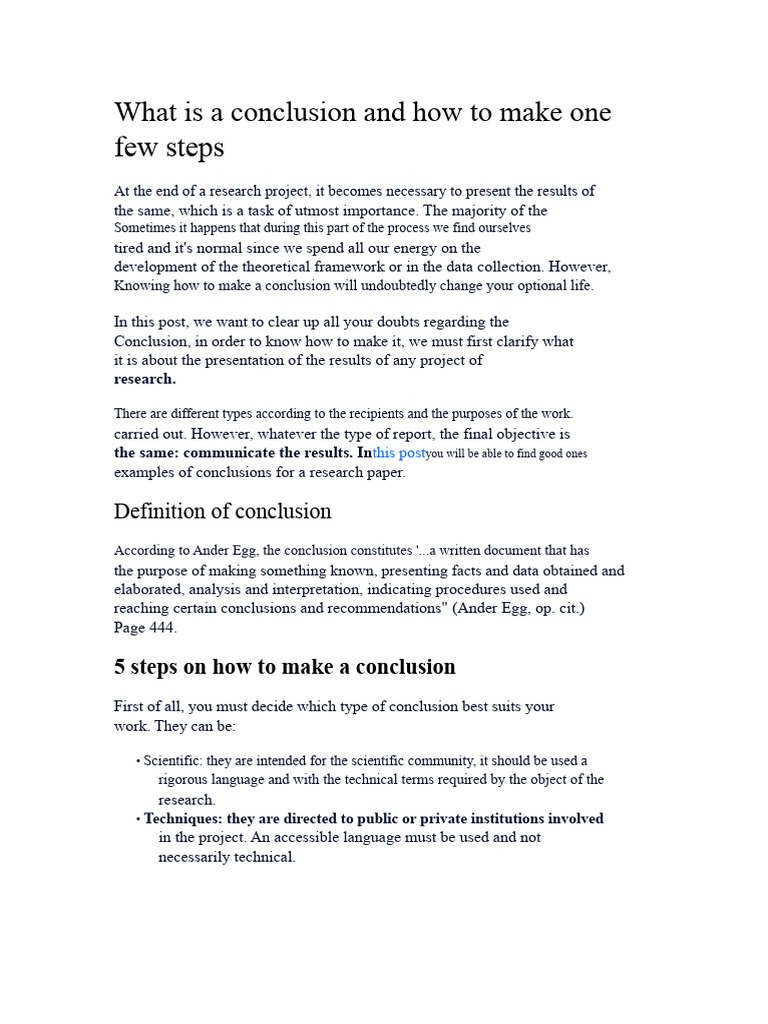 How to make a conclusion | PDF | Swot Analysis | Cognition