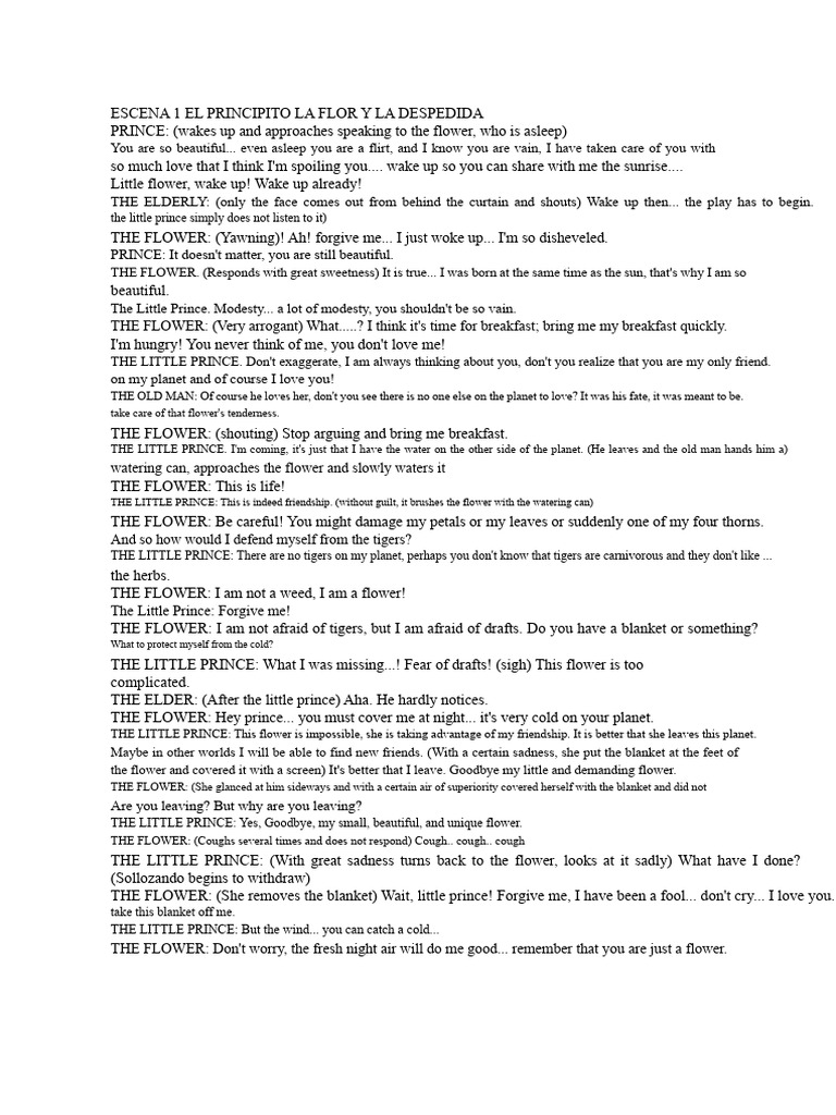Little Prince: Flower and Farewell Scene | PDF | The Little Prince