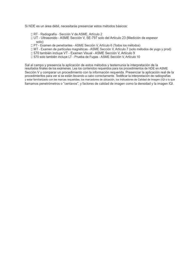 Asme Sec v - Directrices de Ndt | PDF