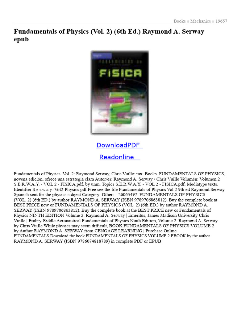 Fundamentals of Physics (Vol 2) (6th Ed) | PDF