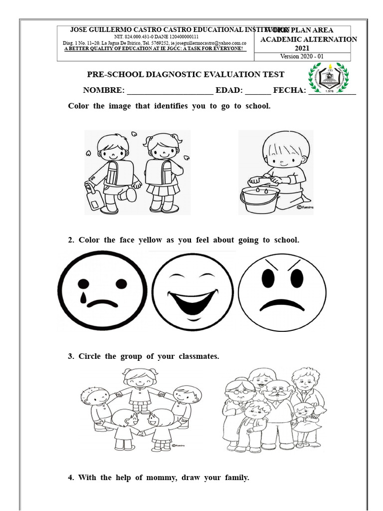 Pre-School Diagnostic Evaluation Test | PDF
