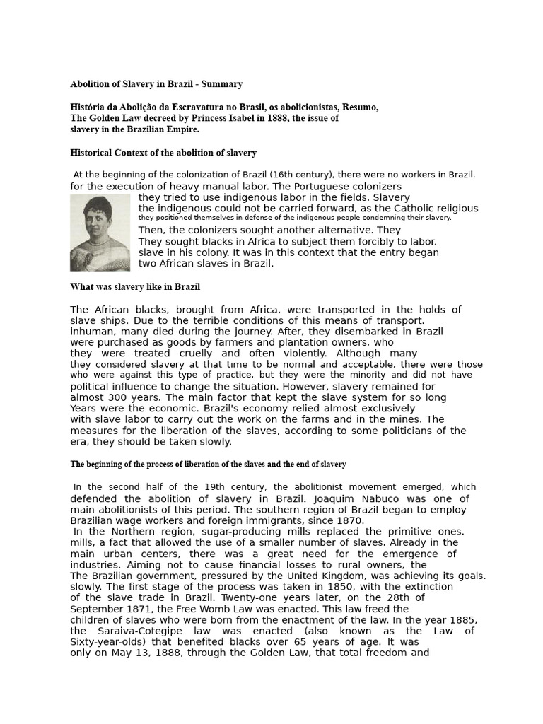 Abolition of Slavery in Brazil | PDF | Slavery | Age Of Discovery